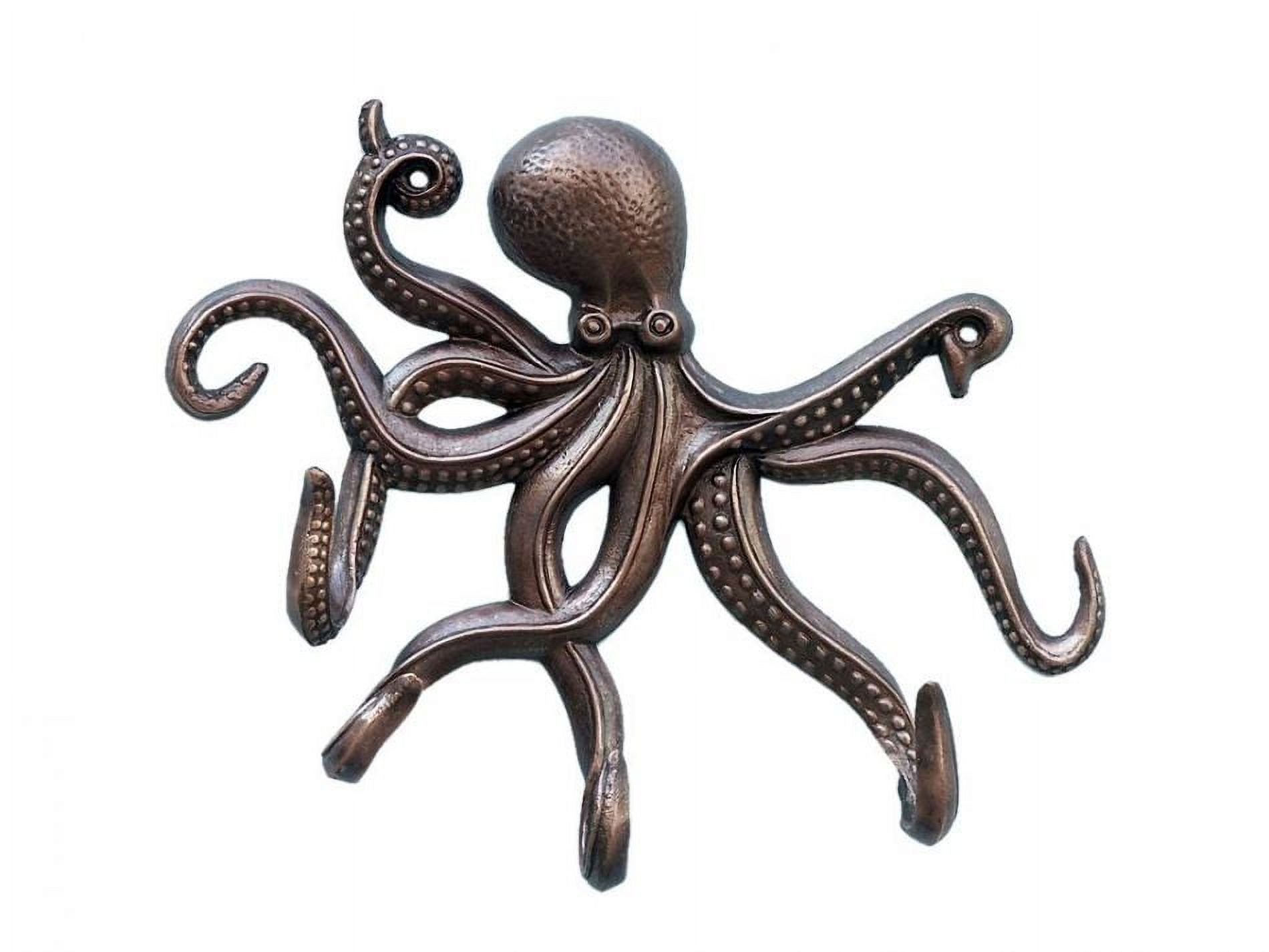 Antique Copper Octopus with Tentacle Hooks 11"" - Walmart.com