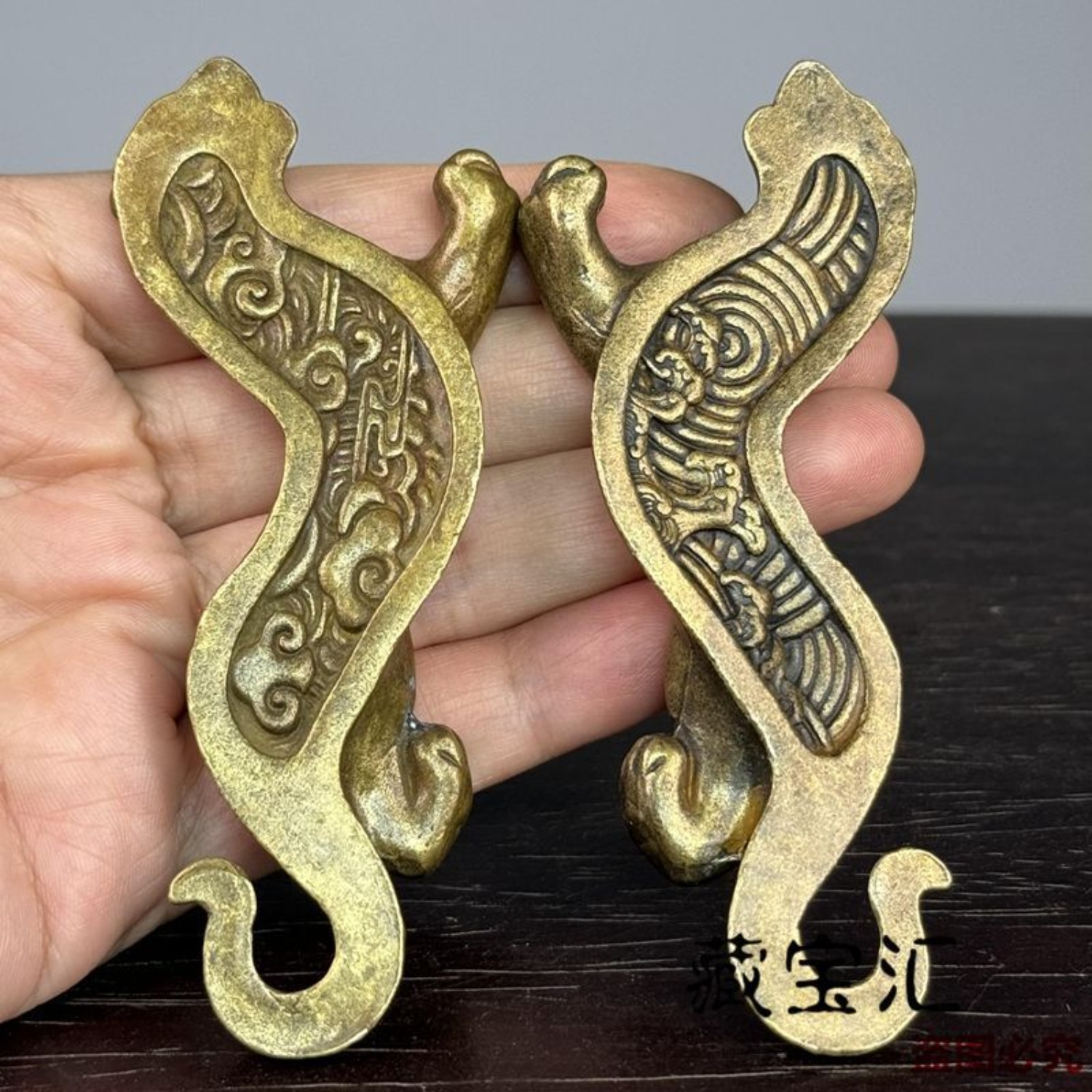 Antique Copper Tiger Talisman Handcrafted Pair Spiritual Decor Amulet ...