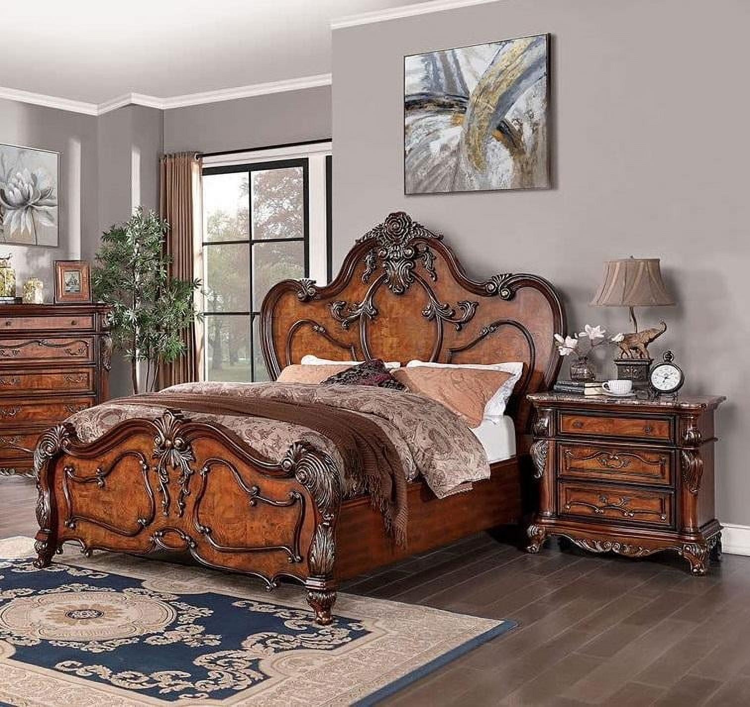 Solid wood king bed set store