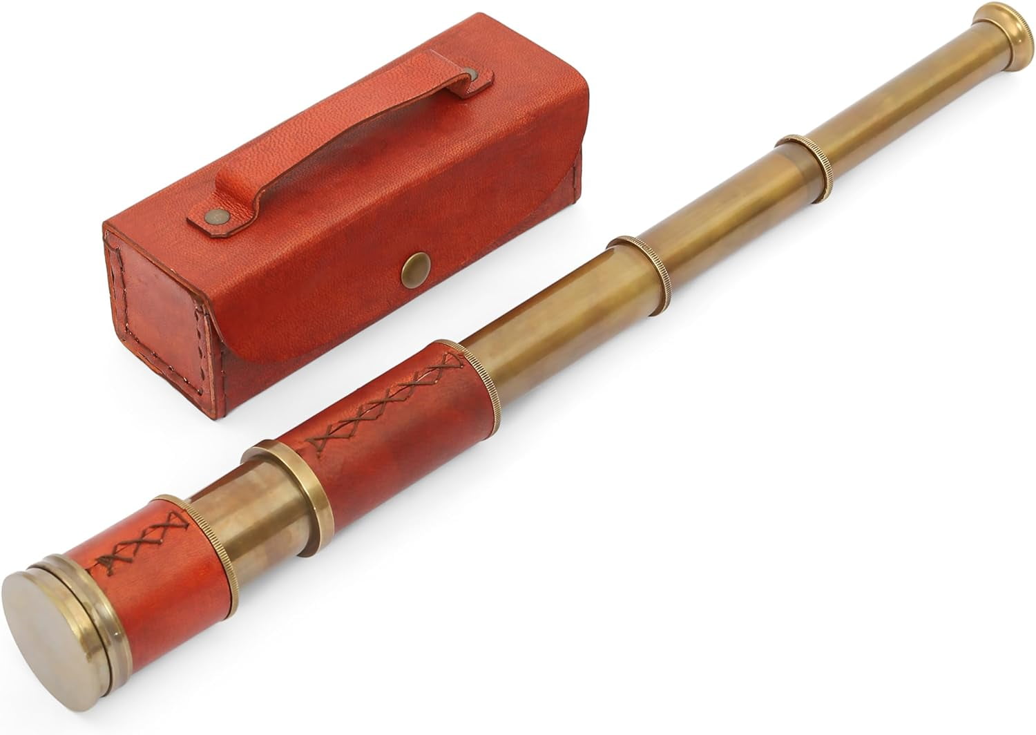 Antique Decor Spyglass, Pirate Telescope with Leather Case - Powerful ...