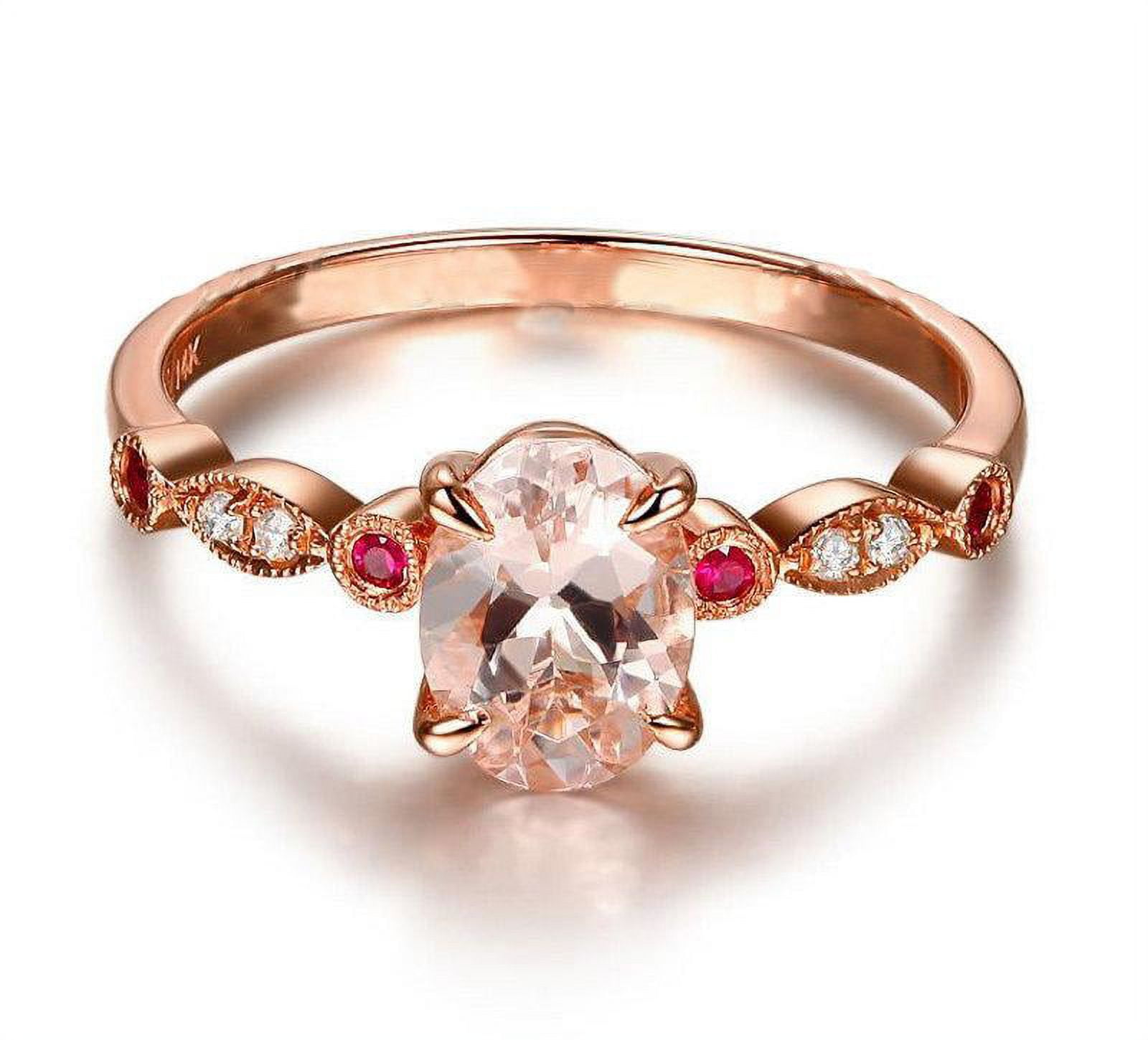 Antique Design 1.25 Carat Round Cut Peach Pink Morganite And Diamond ...