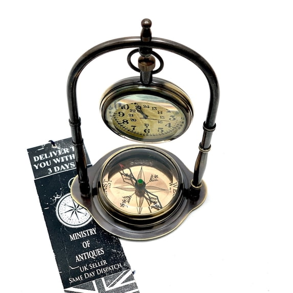 Antique Design Nautical Clock with Compass | Victoria London Solid ...