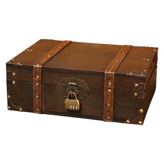 Antique Design Wooden Security Box Featuring Password Lock for Jewelry ...