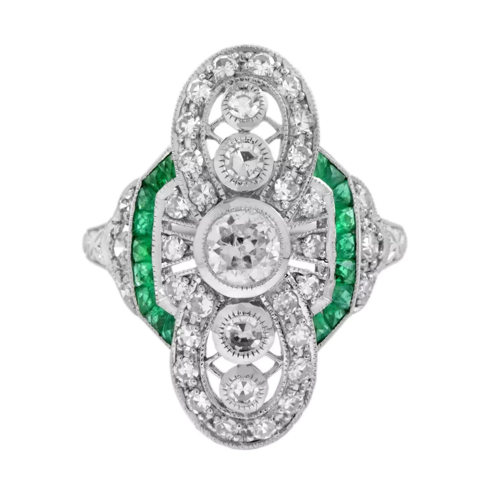 Antique Dinner Ring, Vintage Bezel Set Diamond Engagement Ring, Art ...
