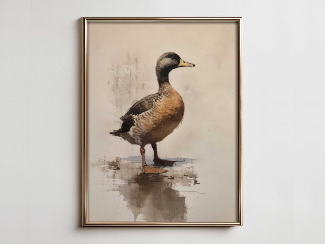 Antique Duck, Rustic Farmhouse Wall Art Home Decor #2600, 12x18 UNFRAMED - Walmart.com