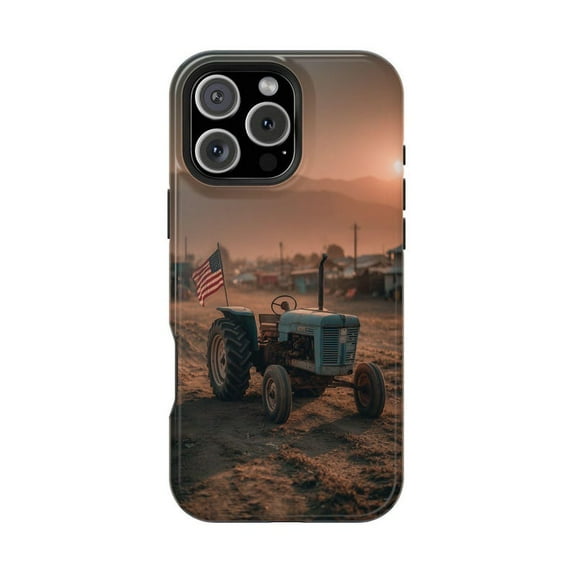 Antique Dusty Tractor Rustic Farm Landscape Phone Case with iPhone 17 ...