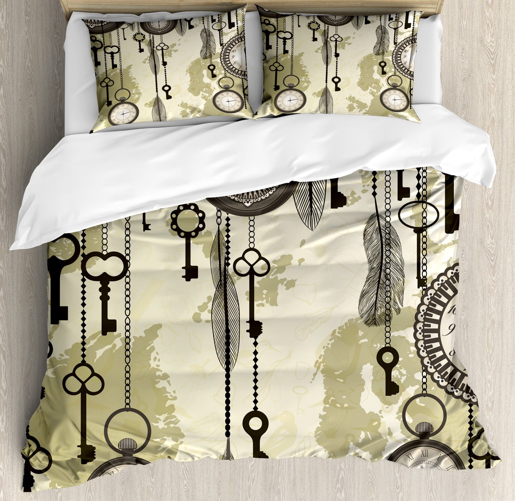 Antique Duvet Cover Set, Old Days Design 20s Cultural Items and Tribal ...