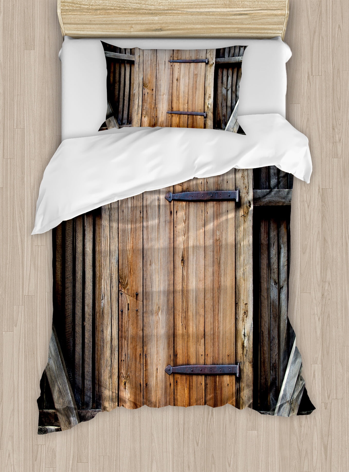 Antique Duvet Cover Set, Rustic Antique Wooden Door Exterior Facades ...