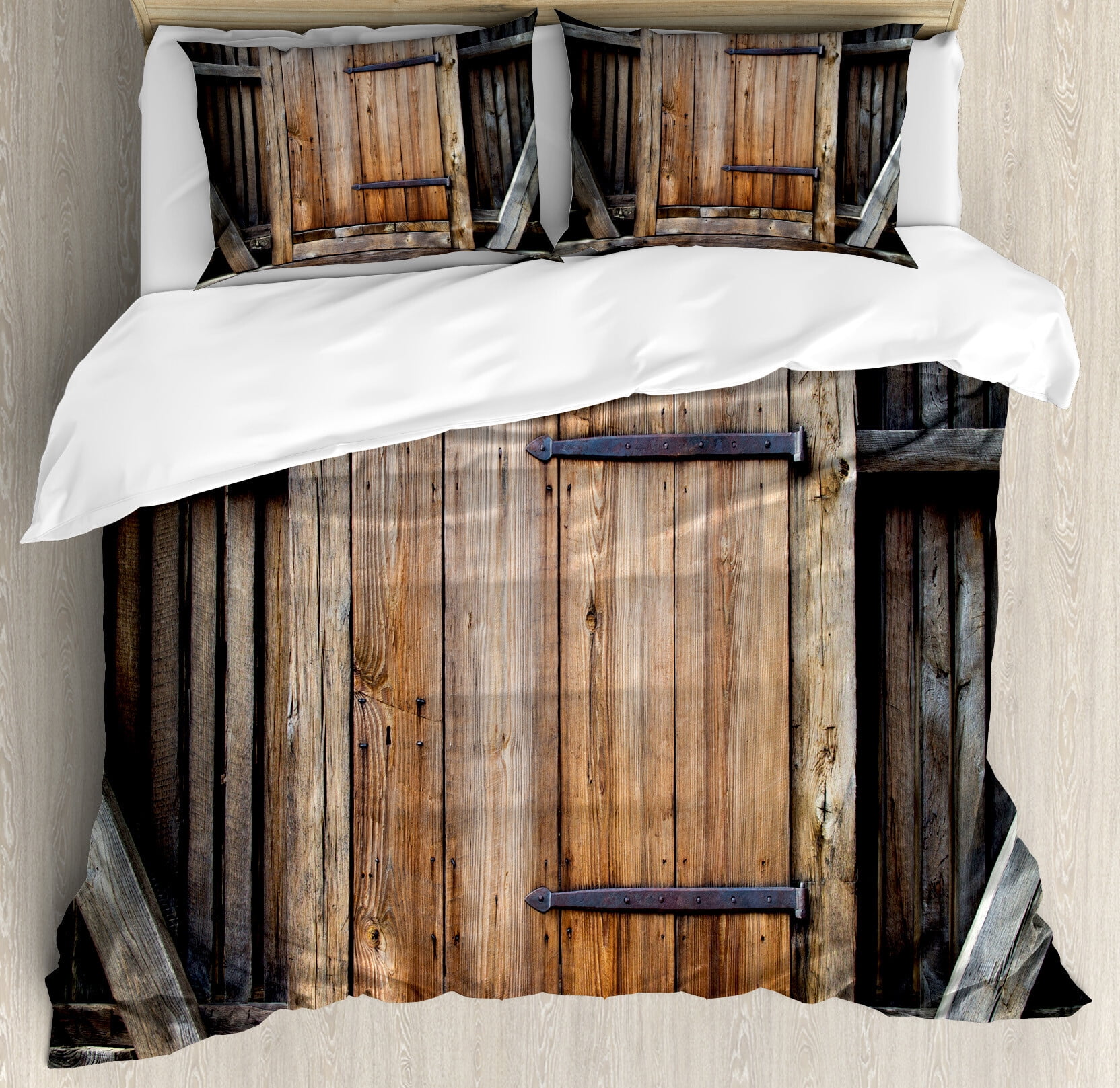 Antique Duvet Cover Set, Rustic Antique Wooden Door Exterior Facades ...