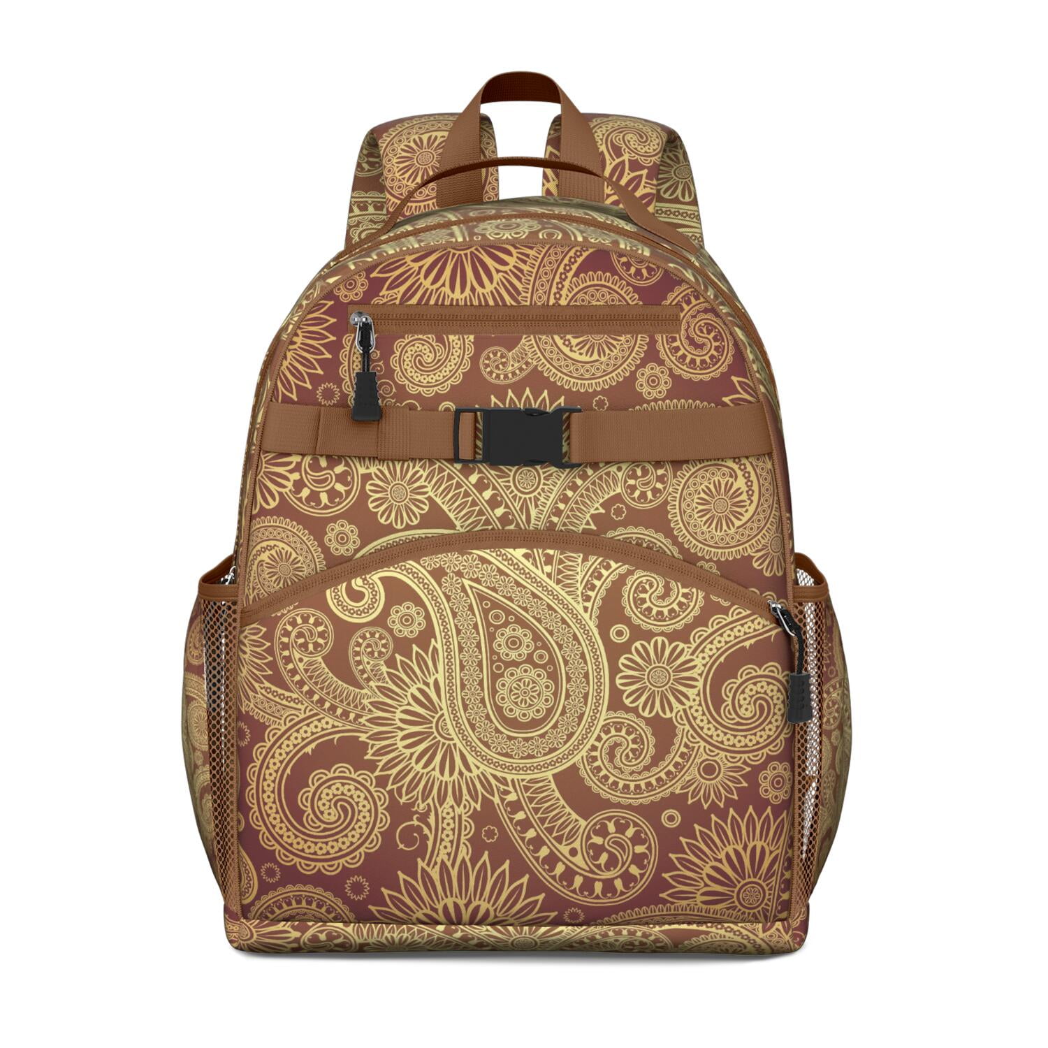 Antique Ethnic Paisley Backpack Spine-Protecting Design with Multiple ...