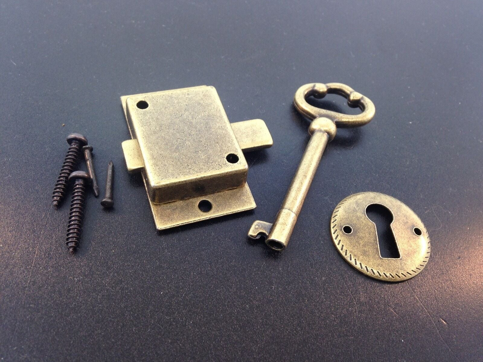 Antique Finish Clock Door Lock & Key Set - Vintage Style Replacement ...