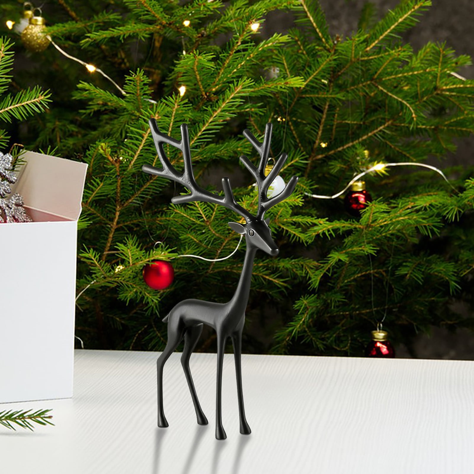 Antique Finish Deer Statue for Outdoor Garden and Entryway Decor ...