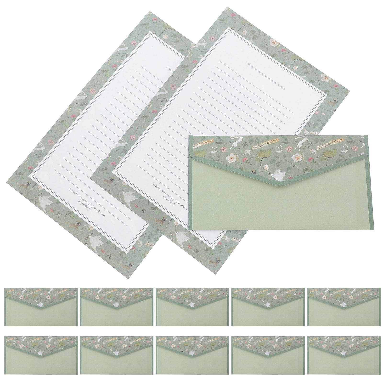 Chinese Style Stationery Hook Light Strip Antique Floral Letter Paper ...