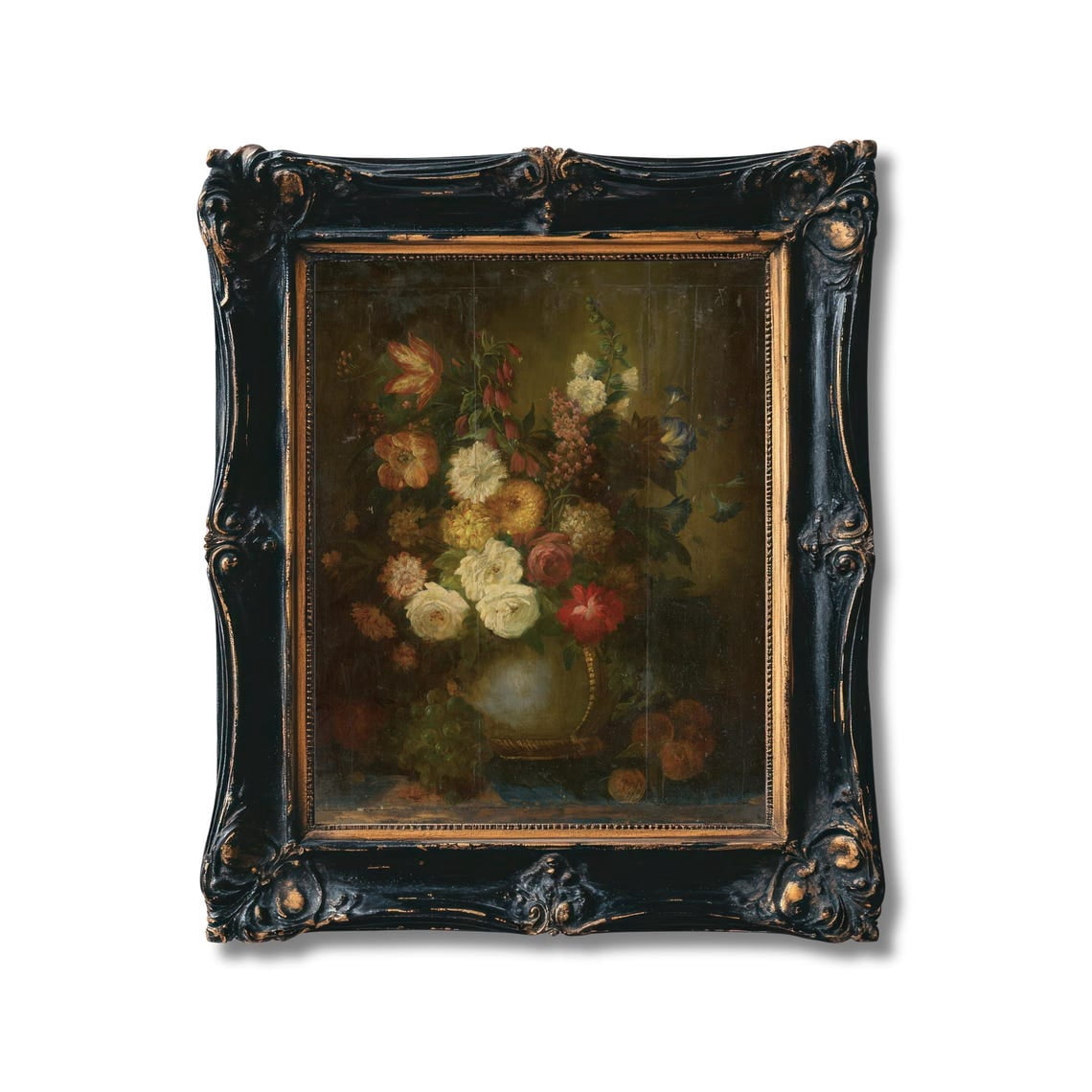 Antique Floral Still Life Art Poster Moody Dutch Baroque Bouquet ...