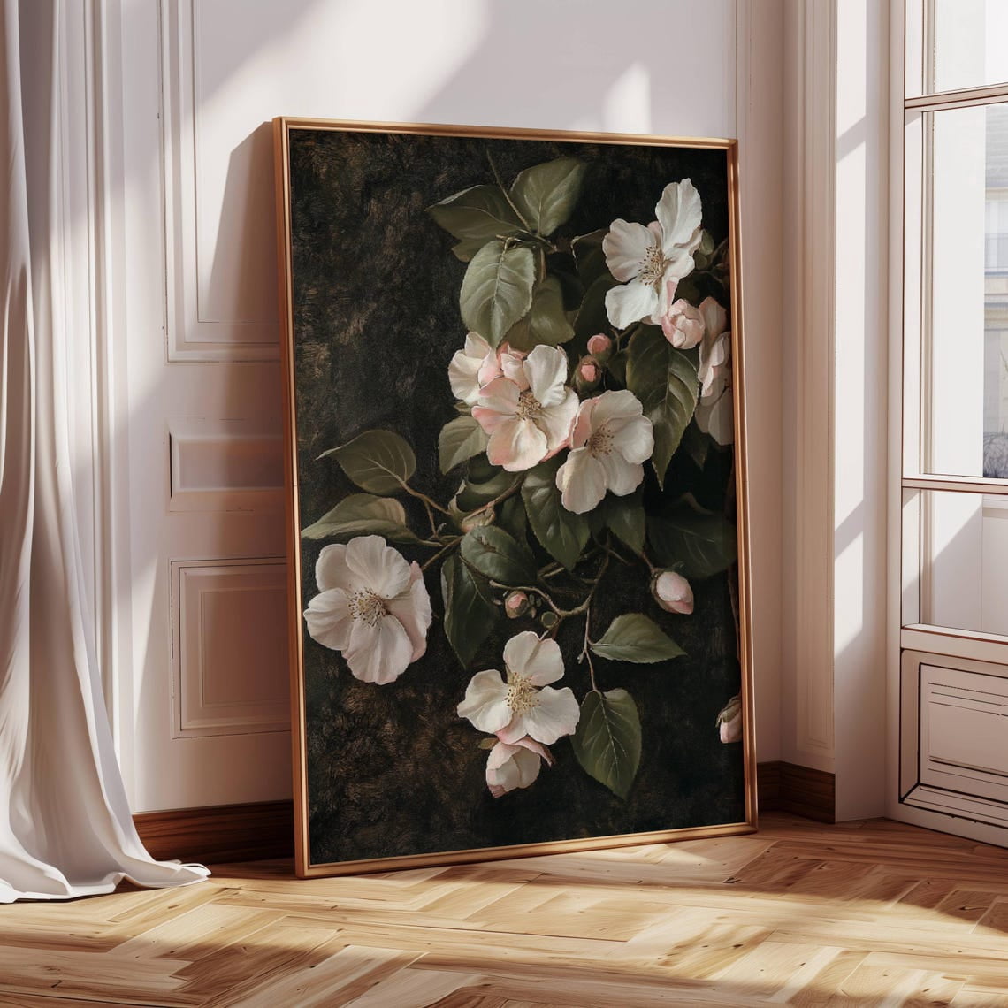 Antique Floral Still Life Dark Academia Moody Botanical Art, Unframed ...