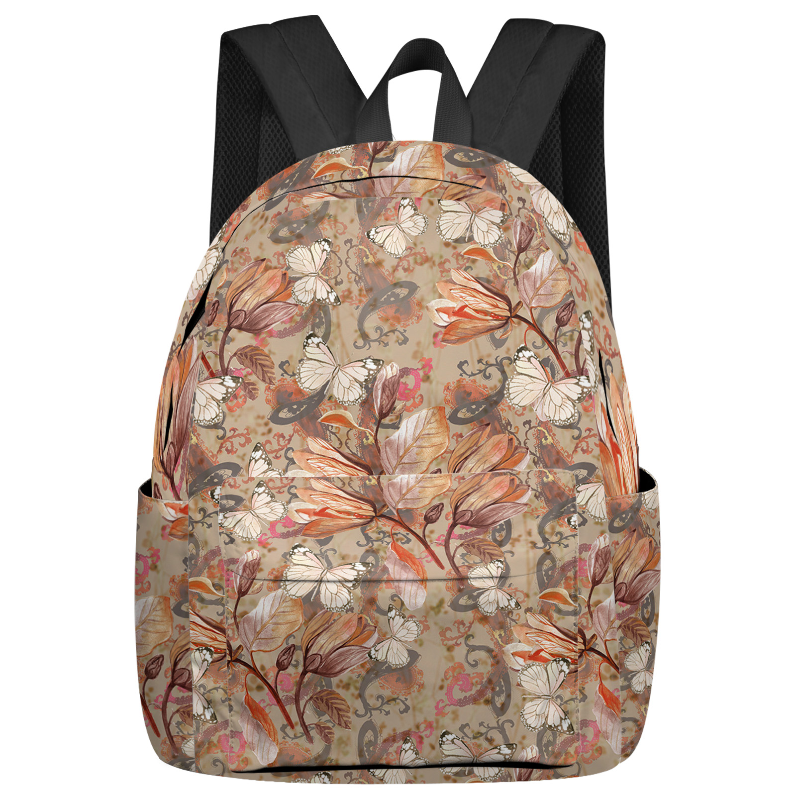 Antique Flower Butterfly Leaves Backpacks Custom Student Bags Laptop ...