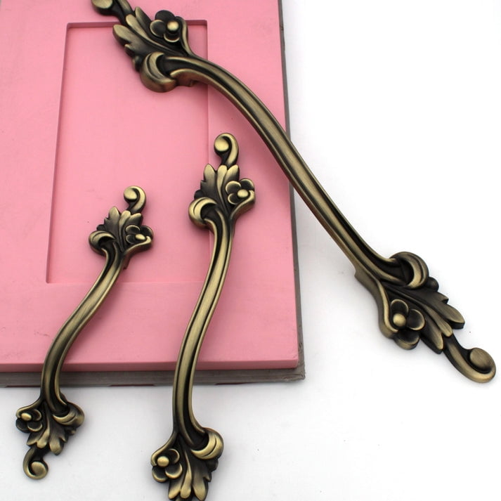 Antique Flower Handles Pulls Cabinet Drawer Dresser Furniture Knob ...