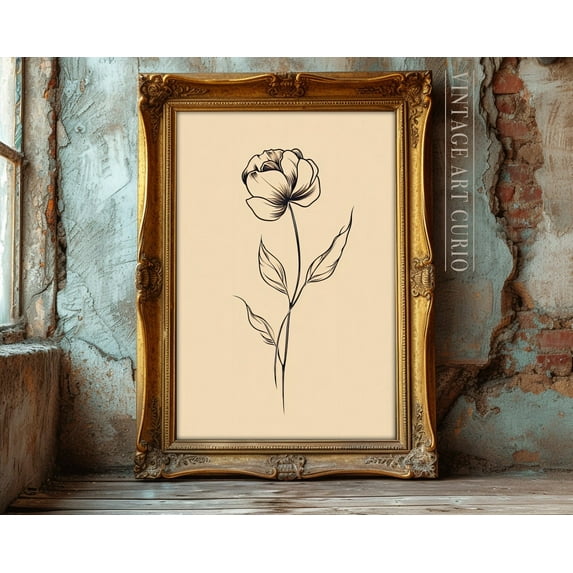 Antique Flower Wall Art, Rustic Country Farmhouse Decor, Soft Light ...