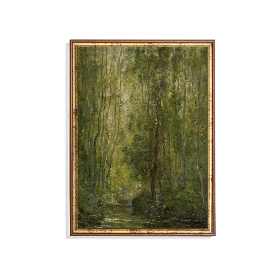 Antique Forest Landscape Poster Rustic Woodland Stream UNFRAMED Poster ...
