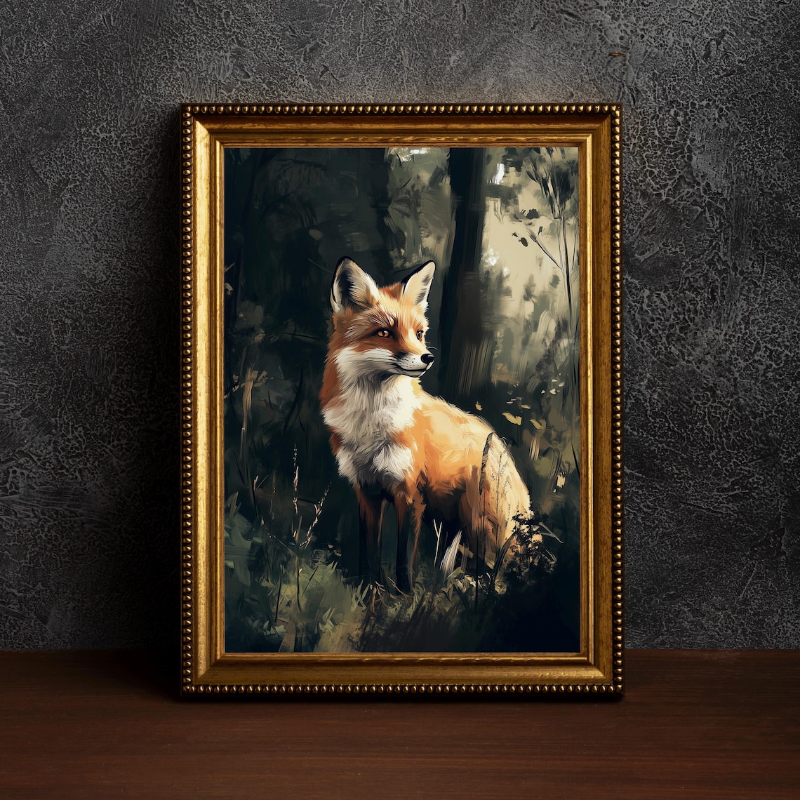 Antique Fox,Dark Academia Wall Art, Gothic Fox Room Decor, Rustic ...
