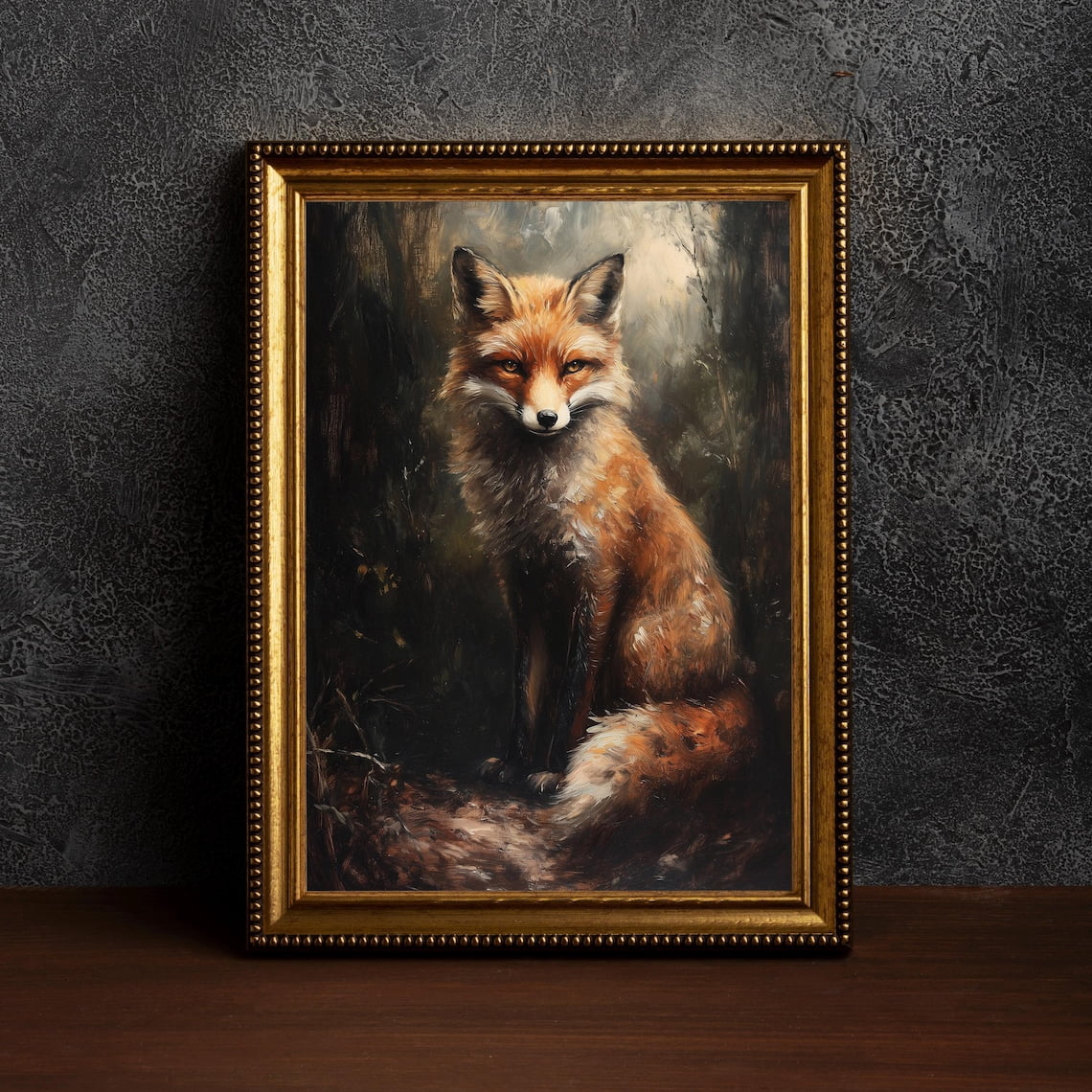 Antique Fox,Dark Academia Wall Art, Gothic Fox Room Decor, Rustic ...