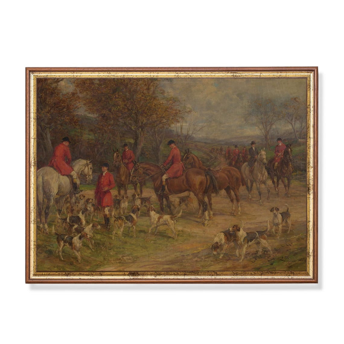 Antique Fox Hunt Th Century Equestrian Art Home Decor UNFRAMED Poster ...