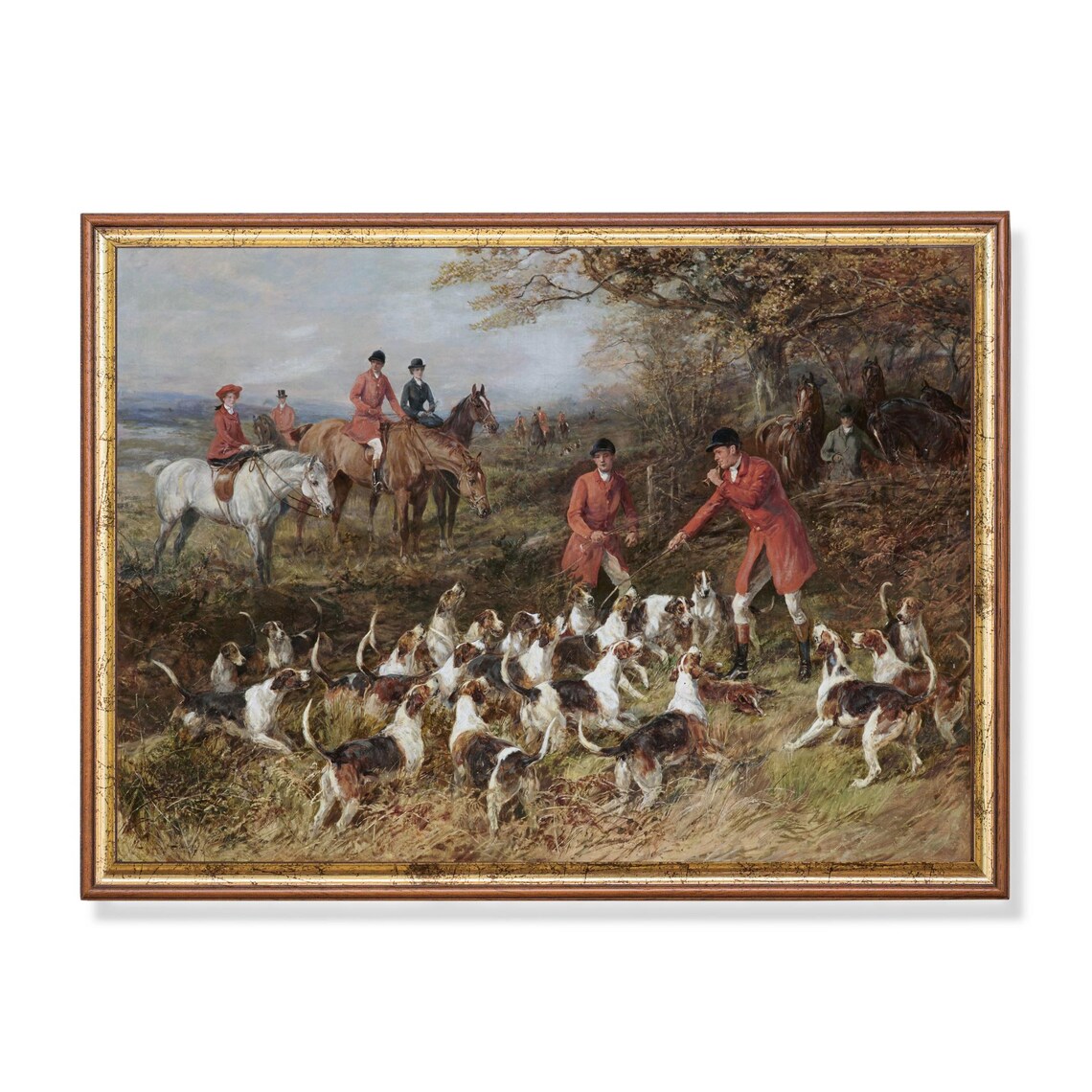 Antique Fox Hunting Poster Th Century Equestrian Art Home Decor ...