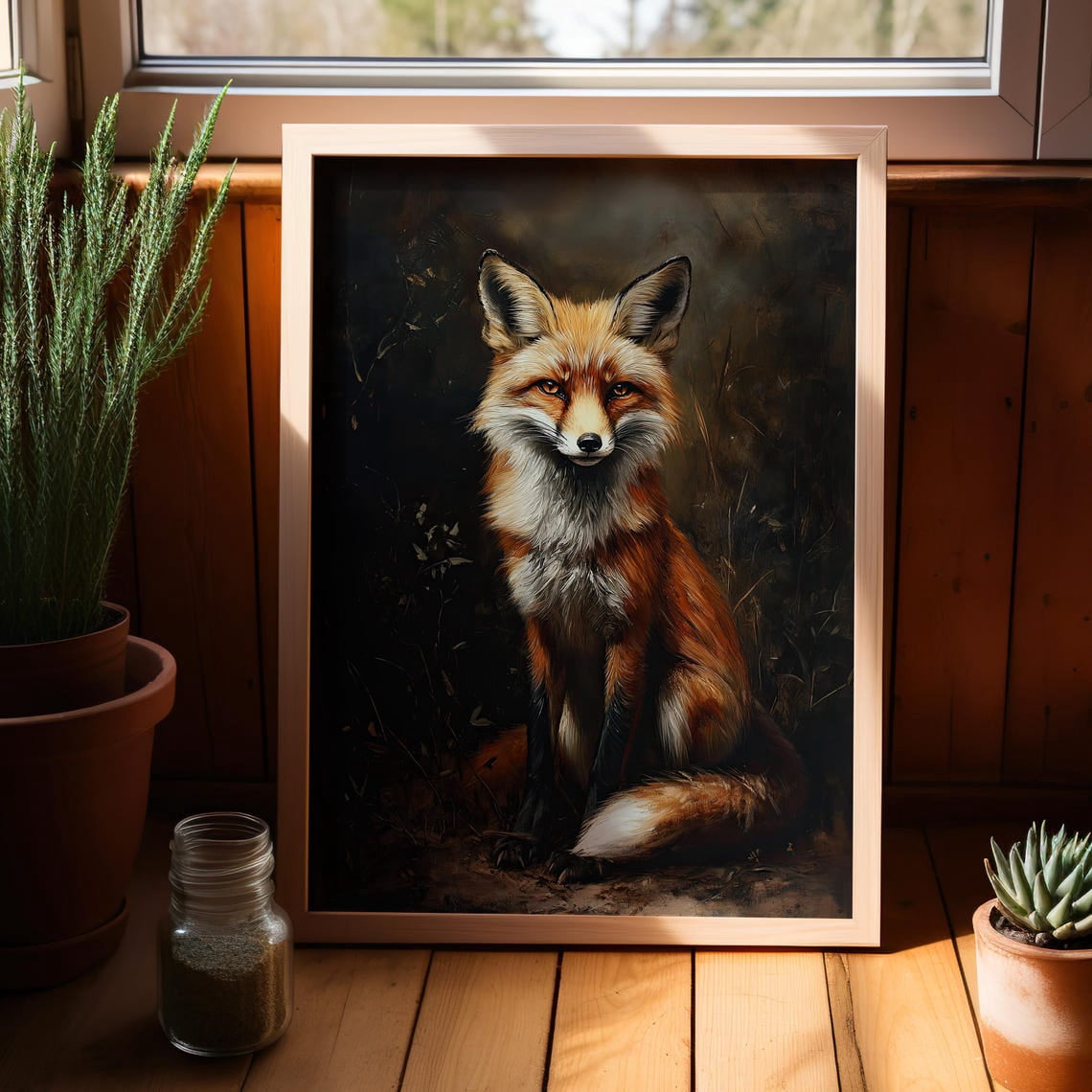 Antique Fox Rustic Cottagecore Vintage Red Forest Animal Dark Academia ...