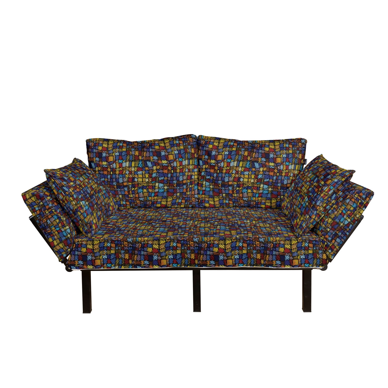 Antique Futon Couch, Victorian Medieval Mosaic Tiles Pattern with ...