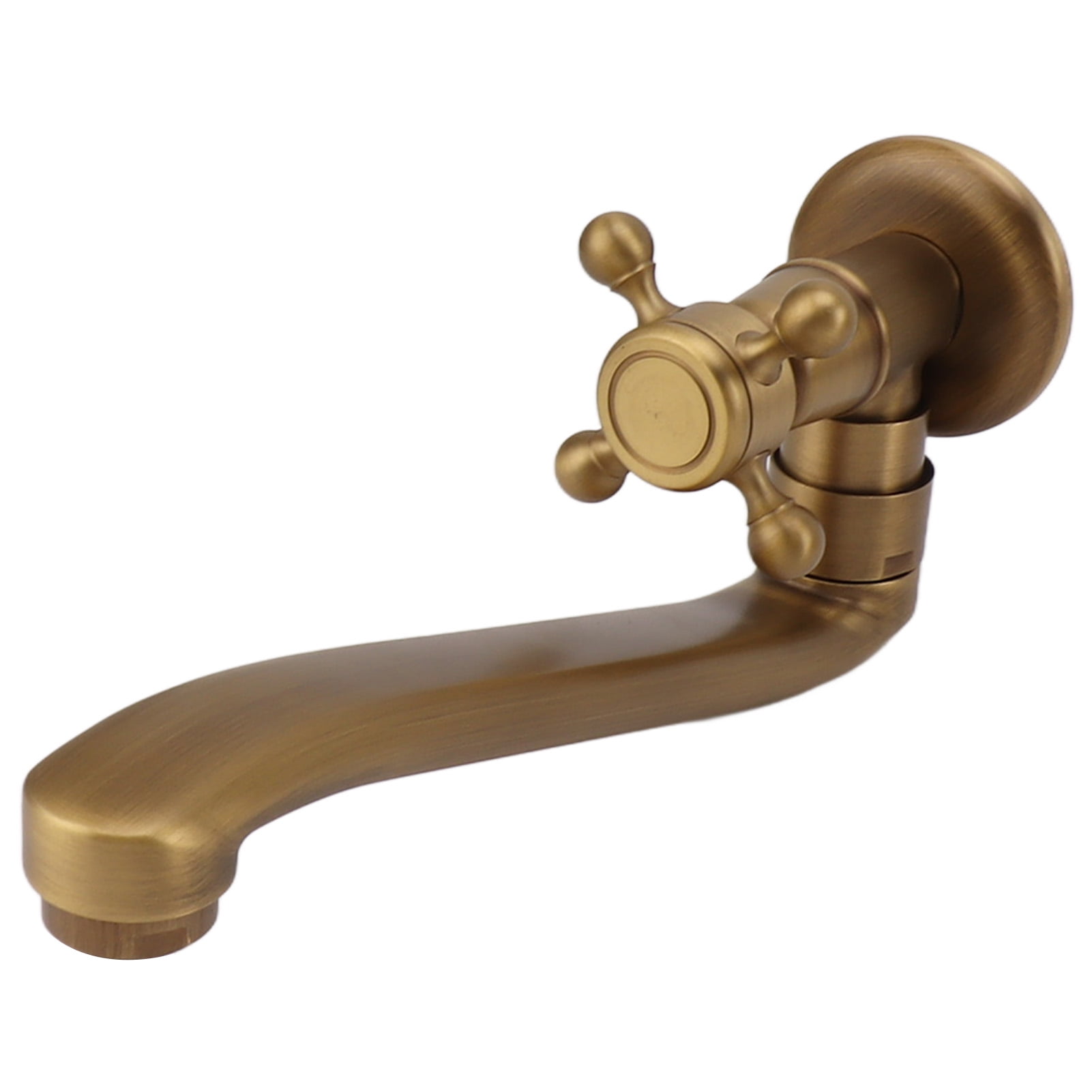 Antique Garden Faucet with Extended Spout Antifreezing Copper Wall ...