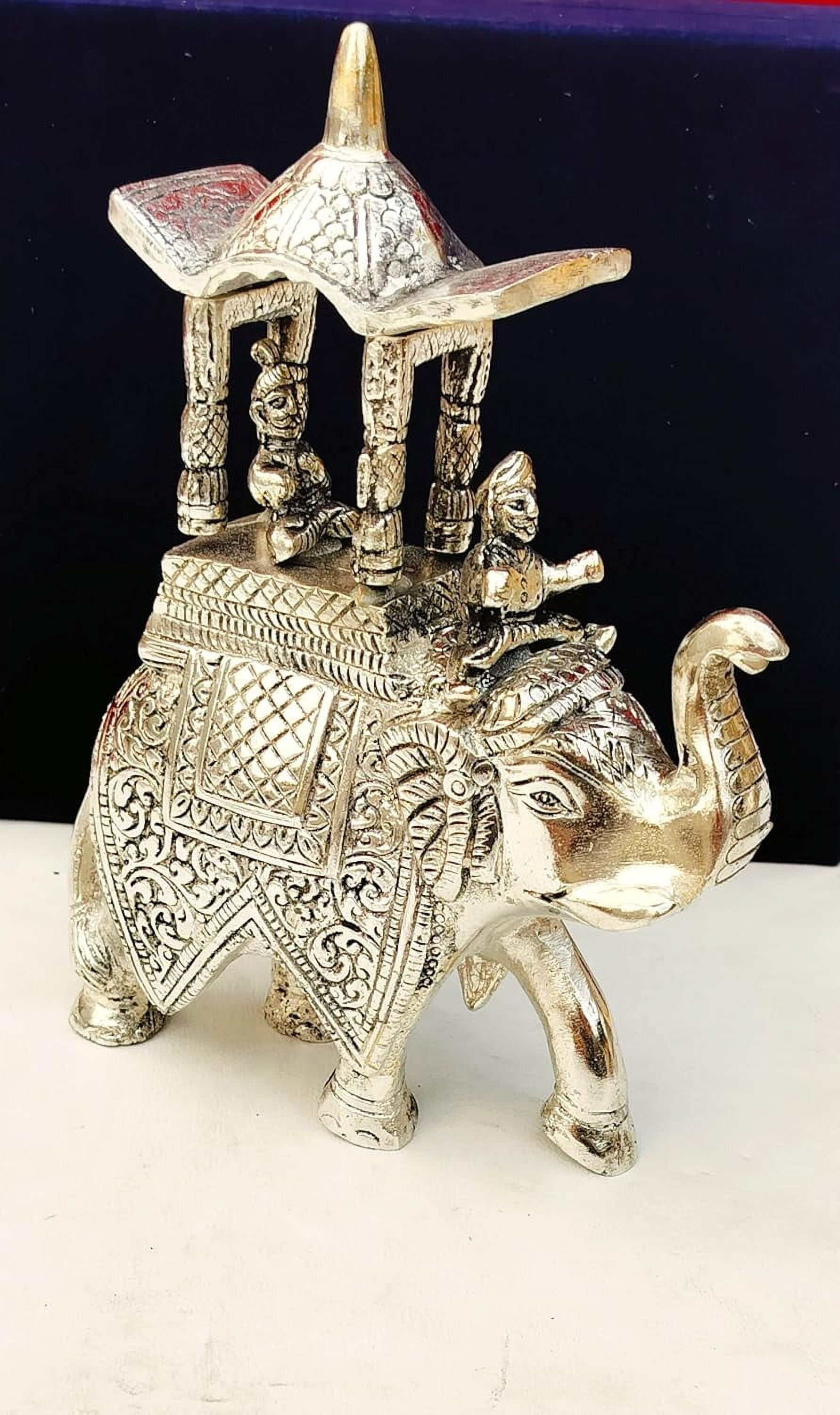Antique German silver MAHARAJA HATHI with velvet box pack , set of 2 ...