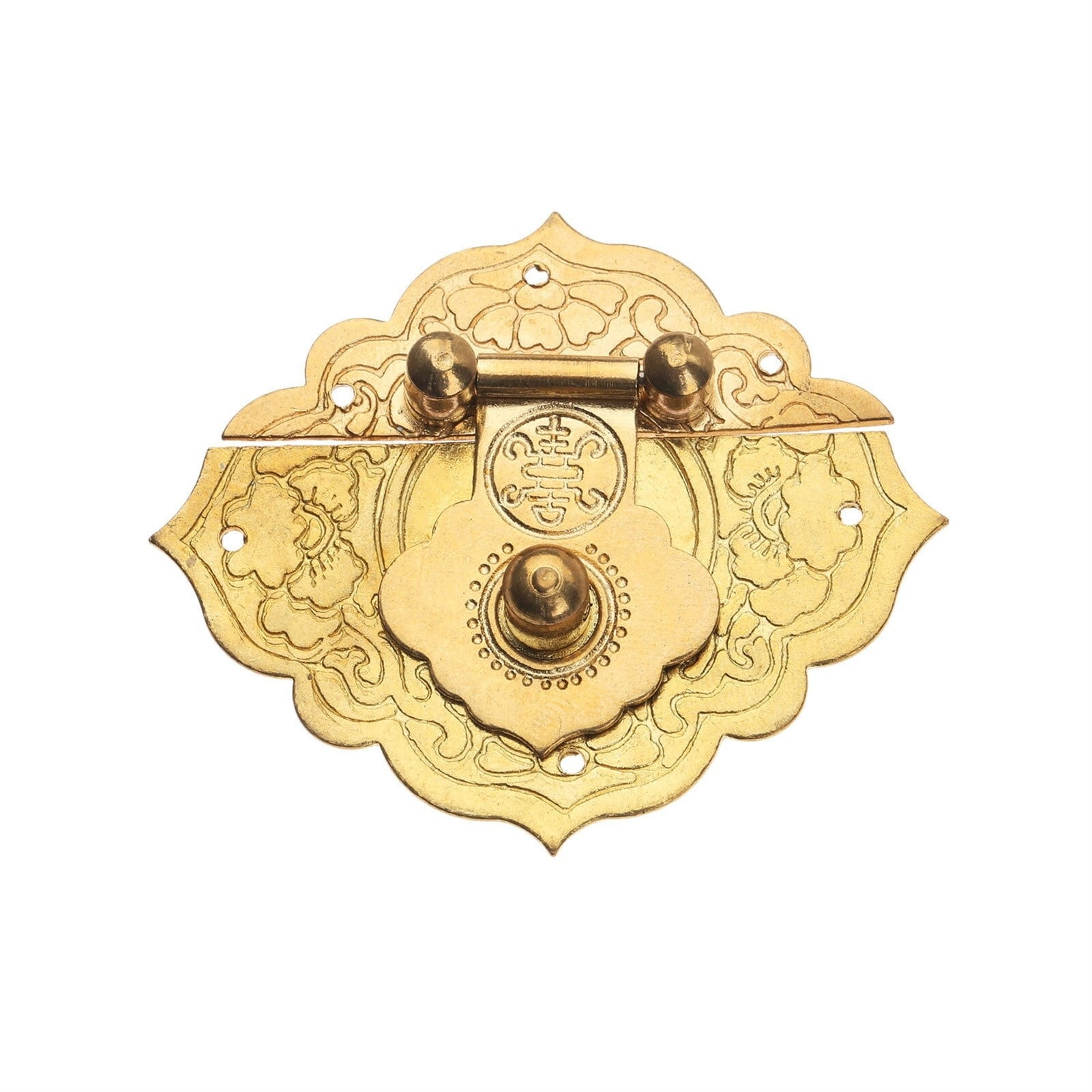 Antique Gold Box Hasp Latches Chinese Old Lock Catch for Jewelry ...
