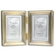 Antique Gold Brass Hinged Double 2x3 Picture Frame - Beaded Edge Design ...