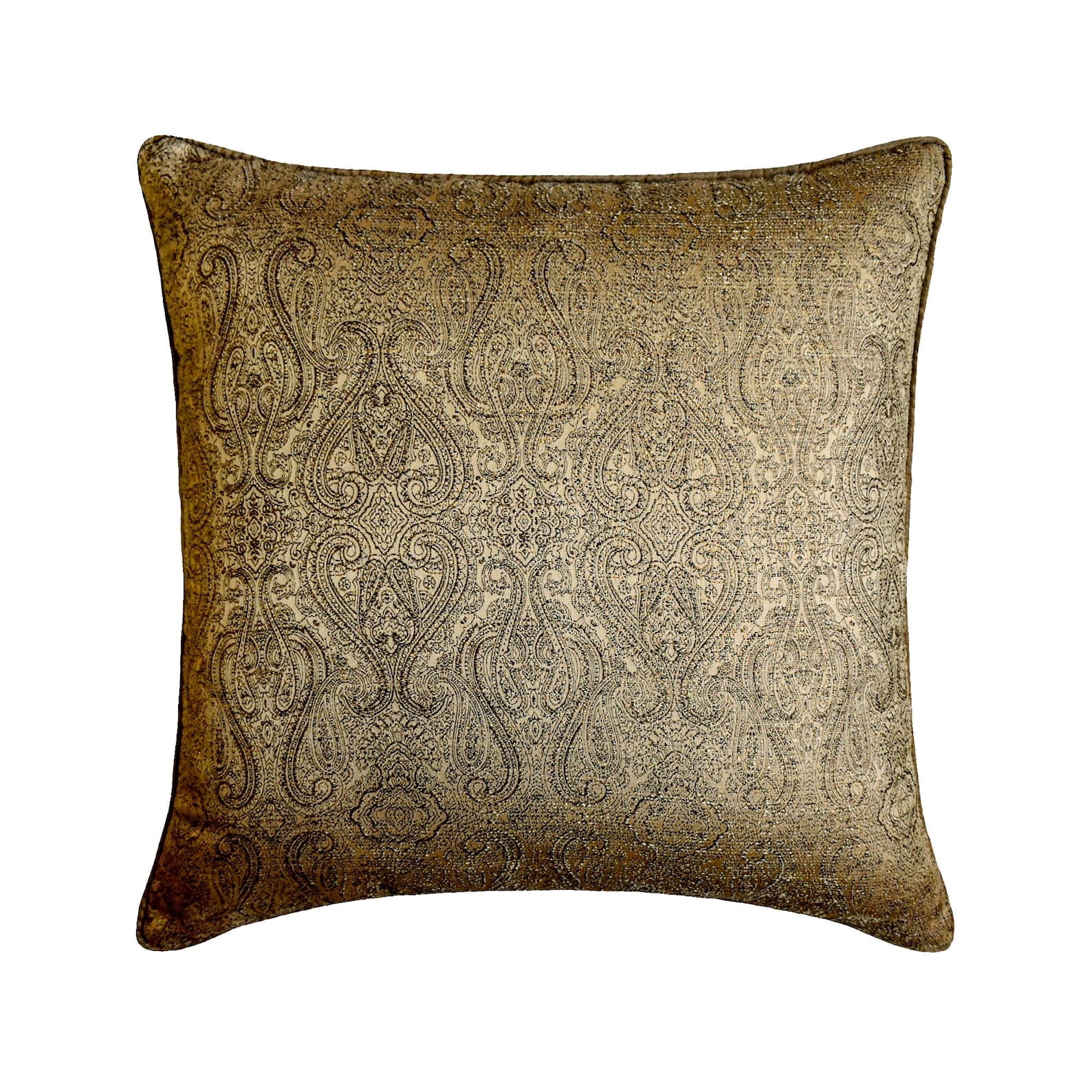 Antique Gold Decorative Throw Pillow Covers 16"x16" | Contemporary ...