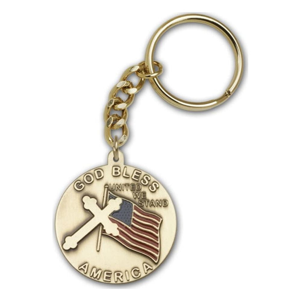 Antique Gold God Bless America Keychain - Walmart.com