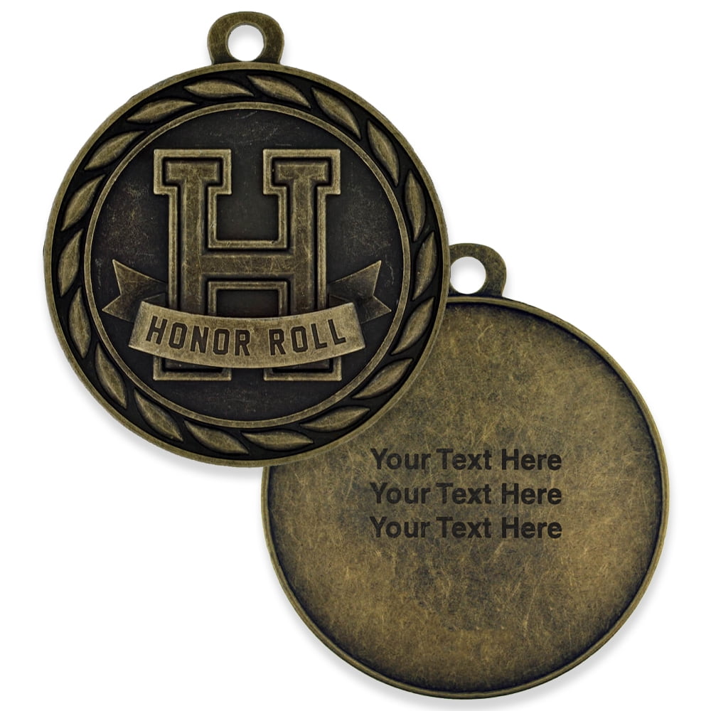 Antique Gold Honor Roll Award School Academic Personalized Engravable ...