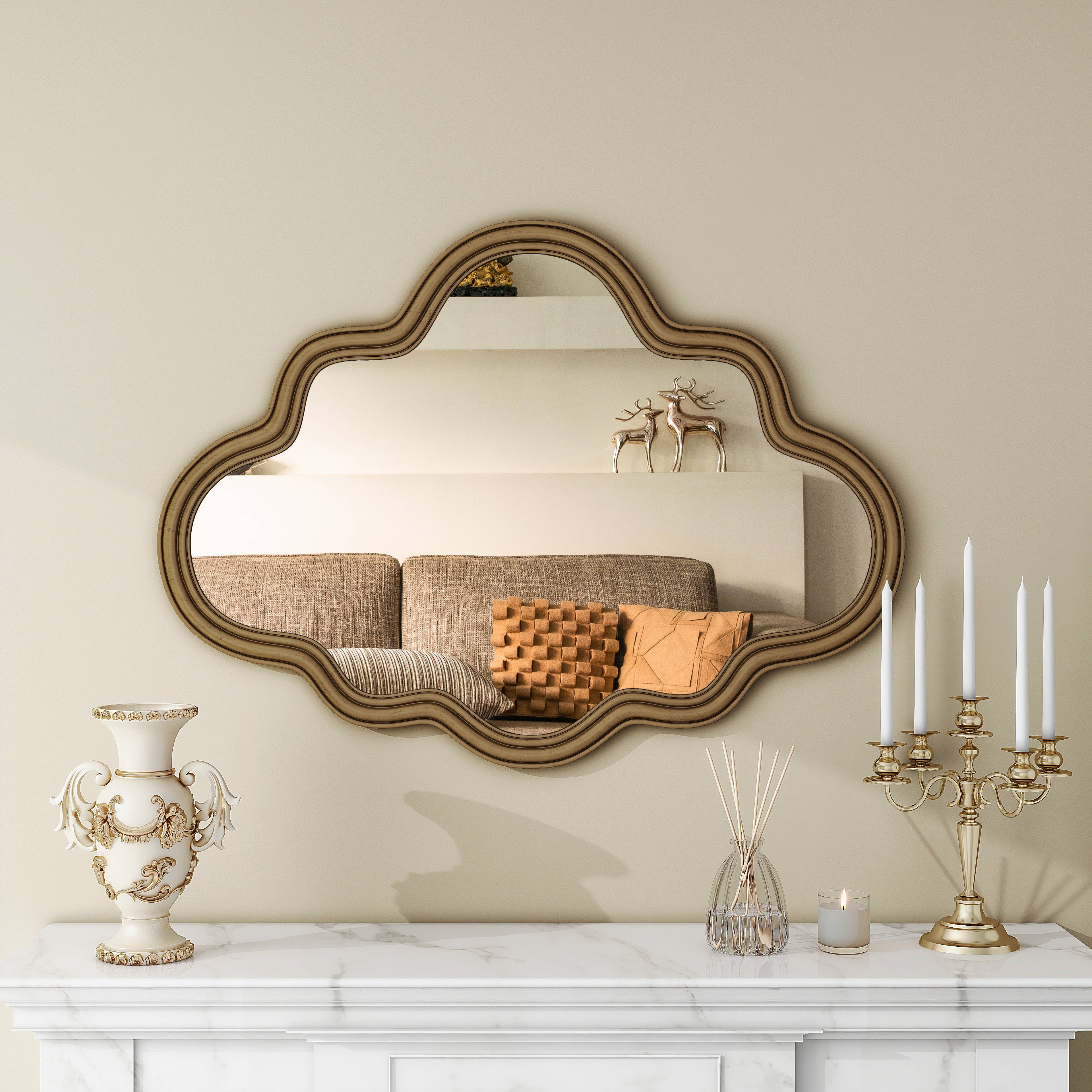 Antique Gold Irregular Mirror for Wall Asymmetrical Cloud Wall Mirror ...