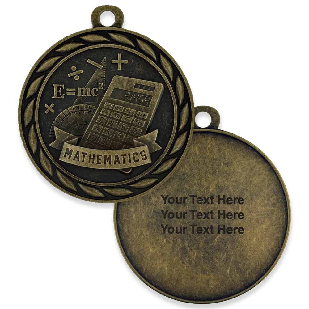 Antique Gold Mathematics Award School Academic Personalized Engravable ...