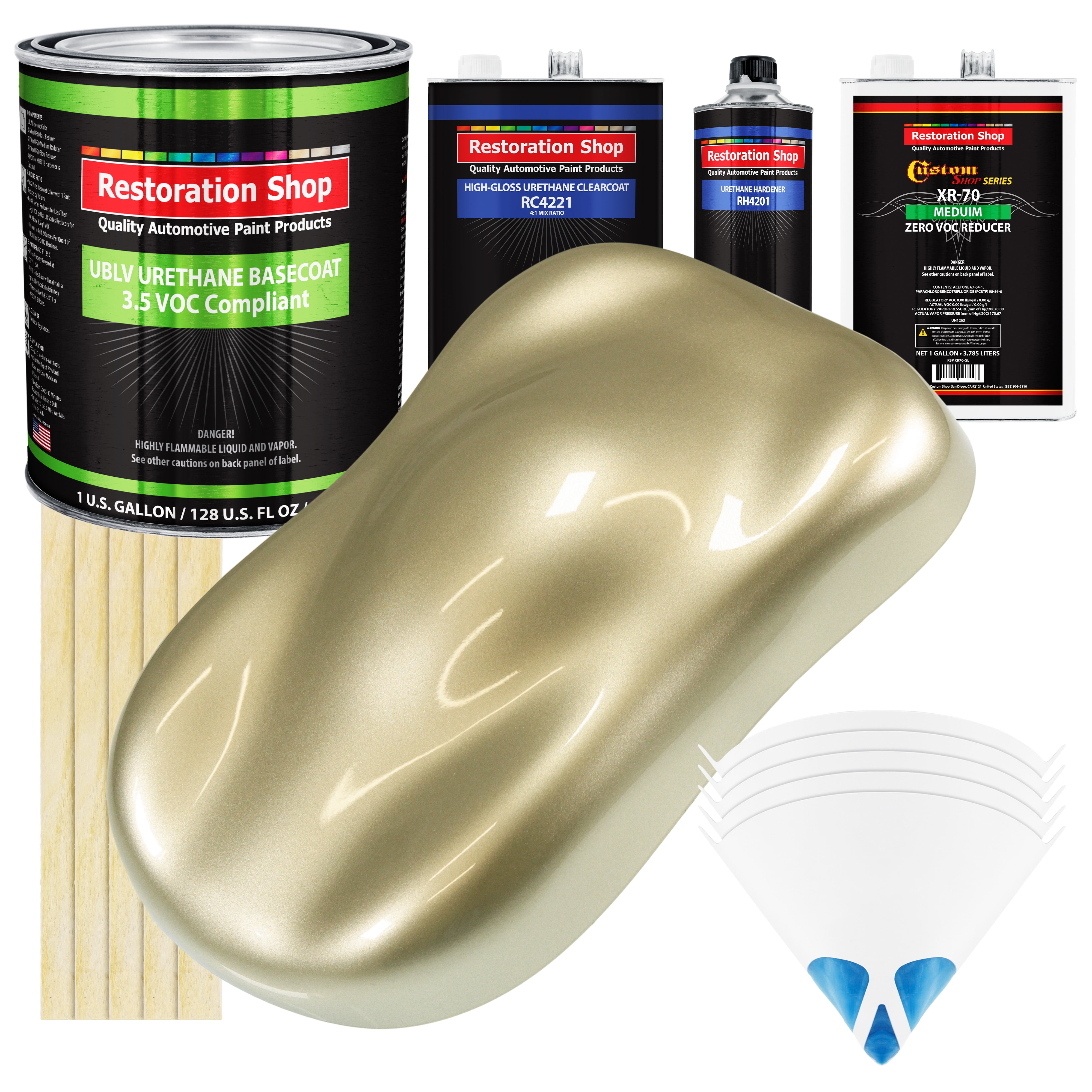 Antique Gold Metallic Gallon Kit Low VOC URETHANE BASECOAT Car Auto ...