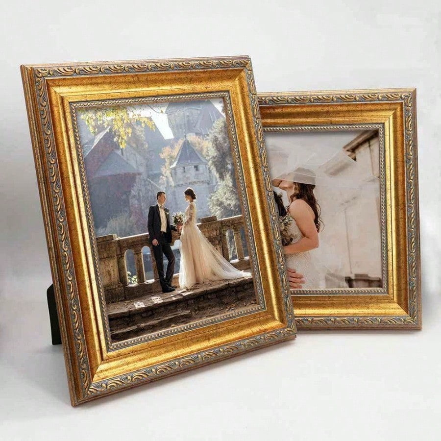 Antique Gold Photo Frames 2Pack 8x10HD Glass Black Velvet Back Panel ...