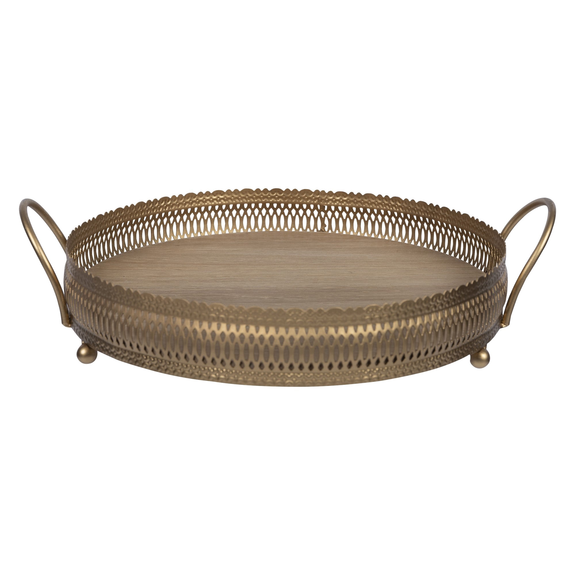 Antique Gold Rimmed Decorative Tray - Walmart.com