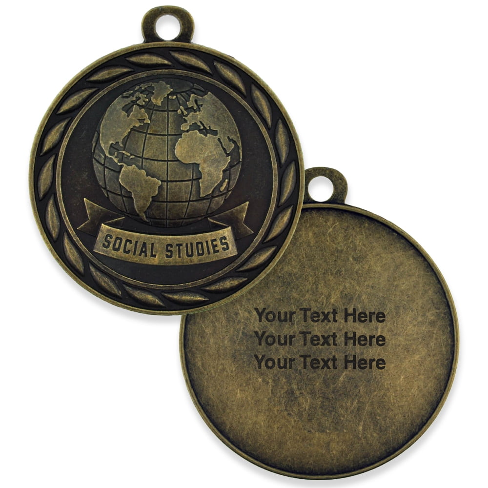 Antique Gold Social Studies School Academic Award Personalized ...
