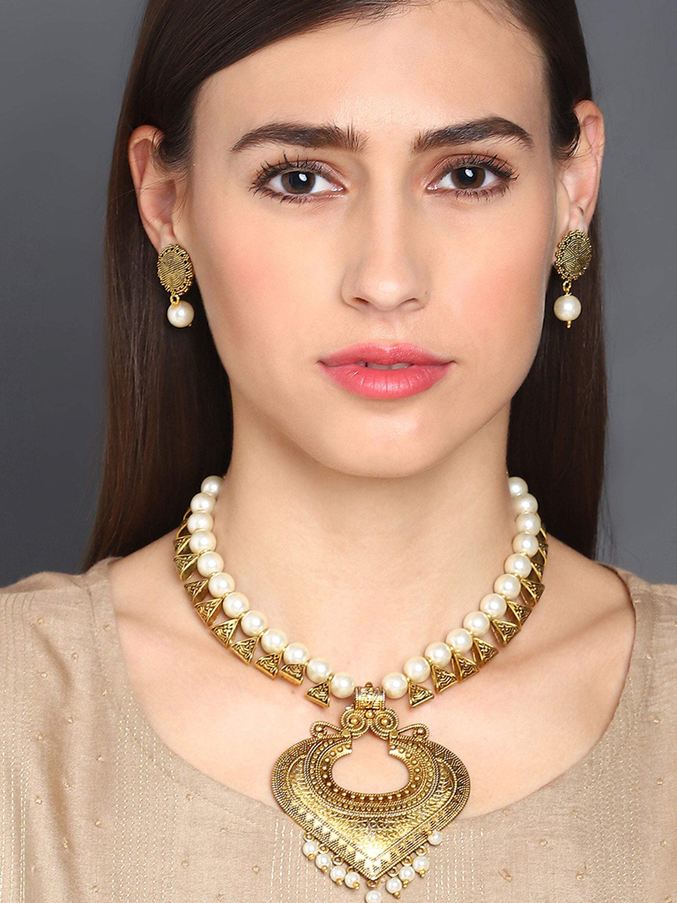 Antique Golden Loop Jewellery Set - Walmart.com