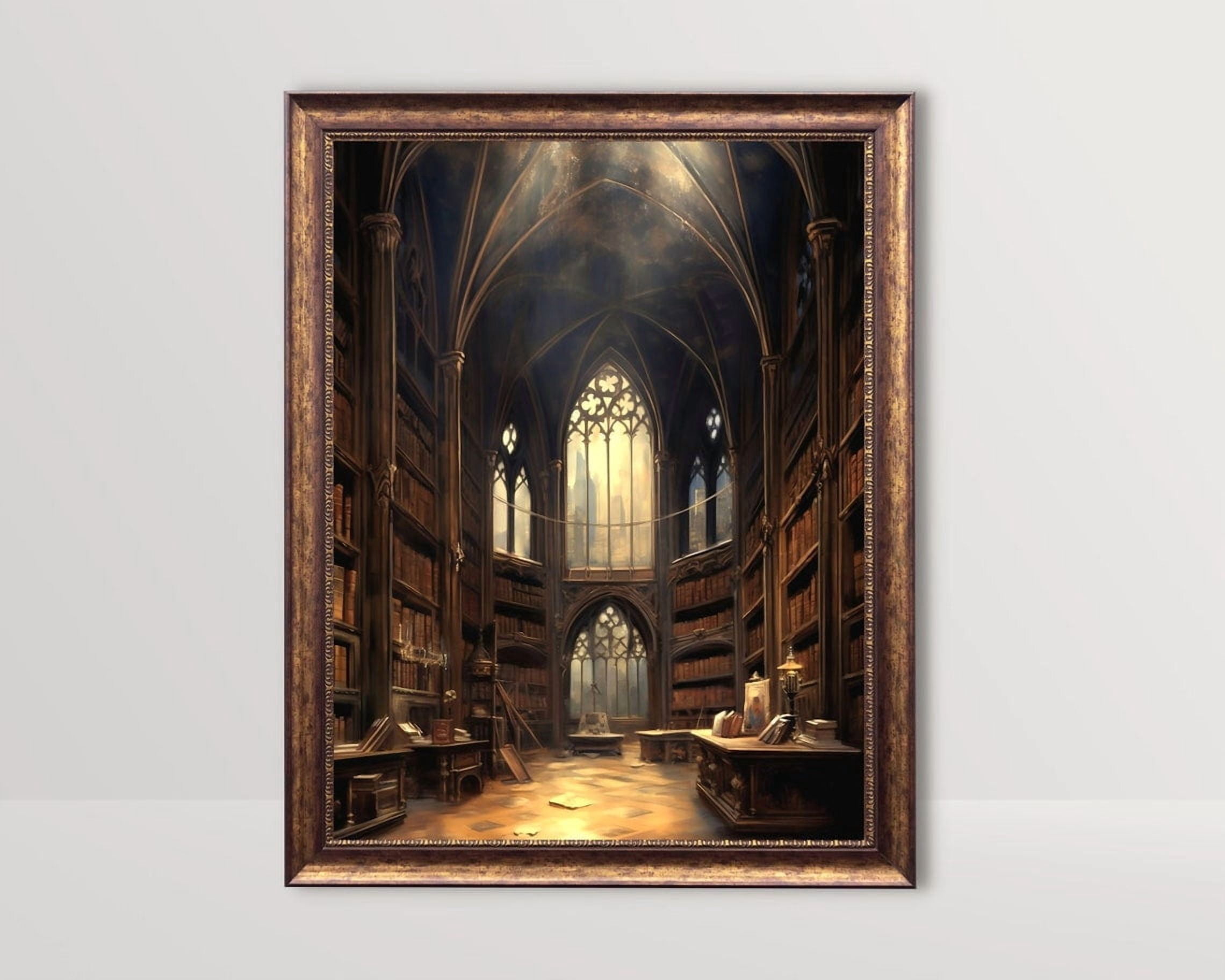 Antique Gothic Library, Books Vintage, Dark Academia Decor, Moody Goth ...