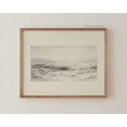 Antique Graphite Seascape Vintage Coastal Light Academia Wall Art ...