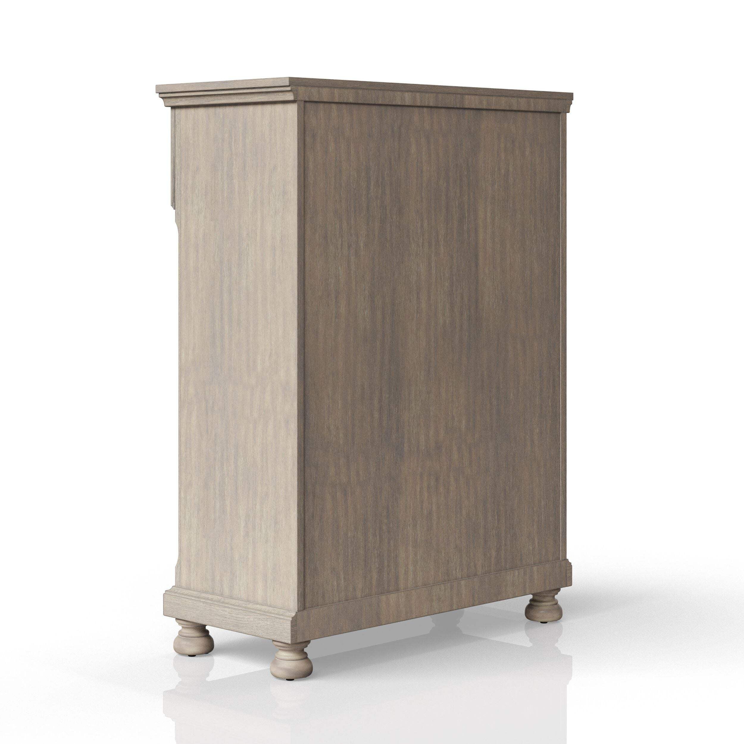 Antique Gray 5 Drawer Chest Antique Gray Solid Wood Mdf - Walmart.com