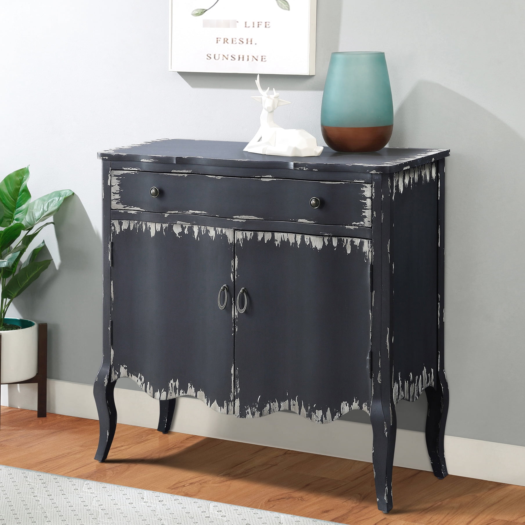 Antique Grey 2-door Console Table With Enhanced Aesthetic Appeal And ...
