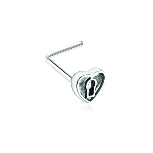 Antique Heart Lock L-Shape Nose Ring - Walmart.com