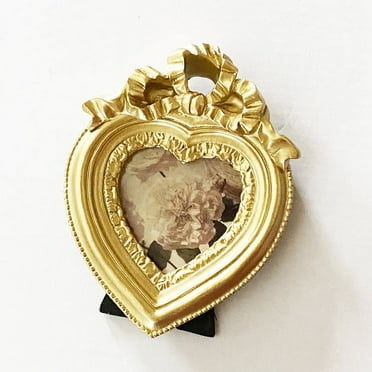 Isaac Jacobs 4x4 Heart-Shaped Resin Picture Frame with Rose Design ...