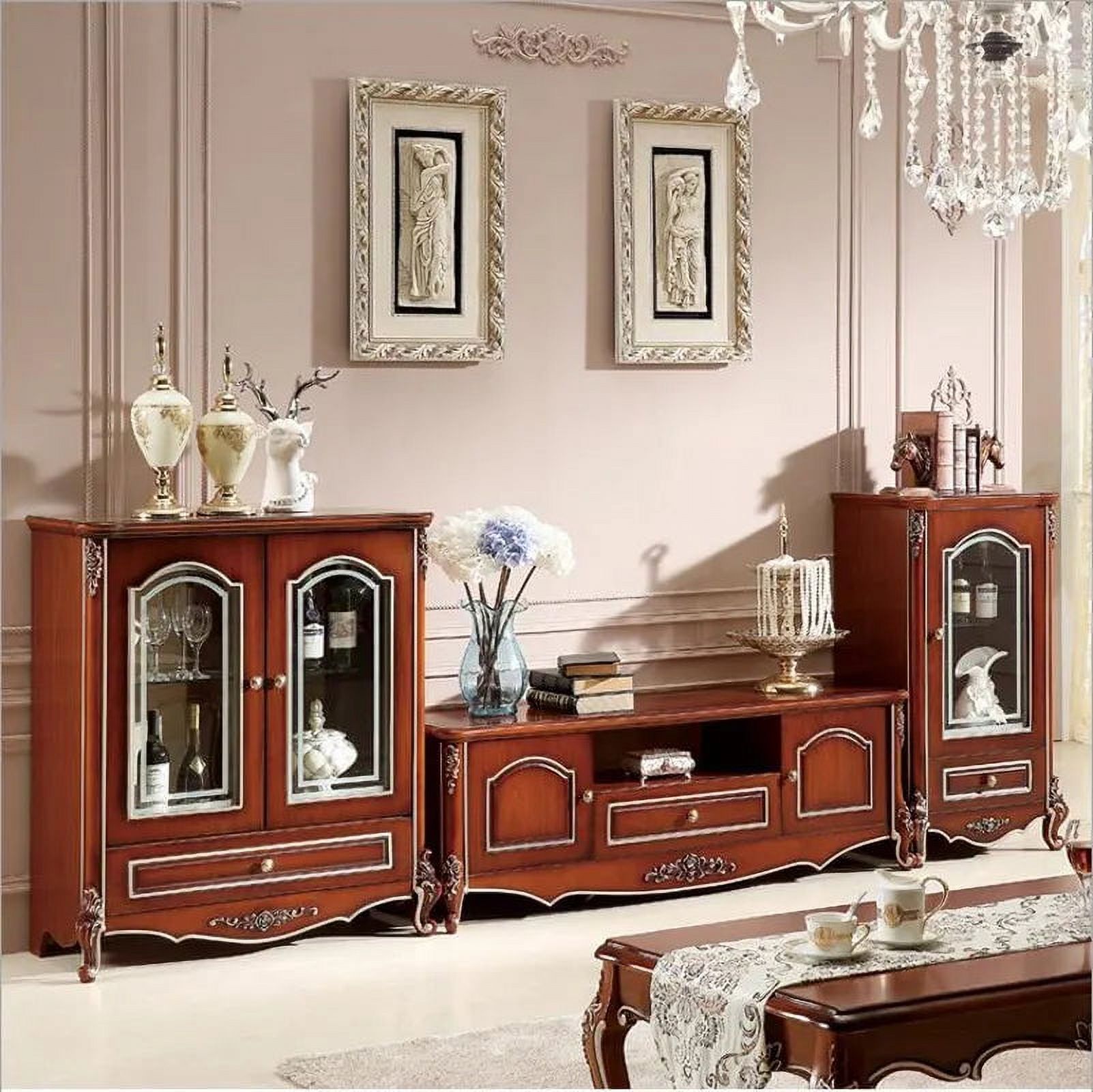 Antique High Living Room Wooden furniture lcd TV Stand set p10239 ...